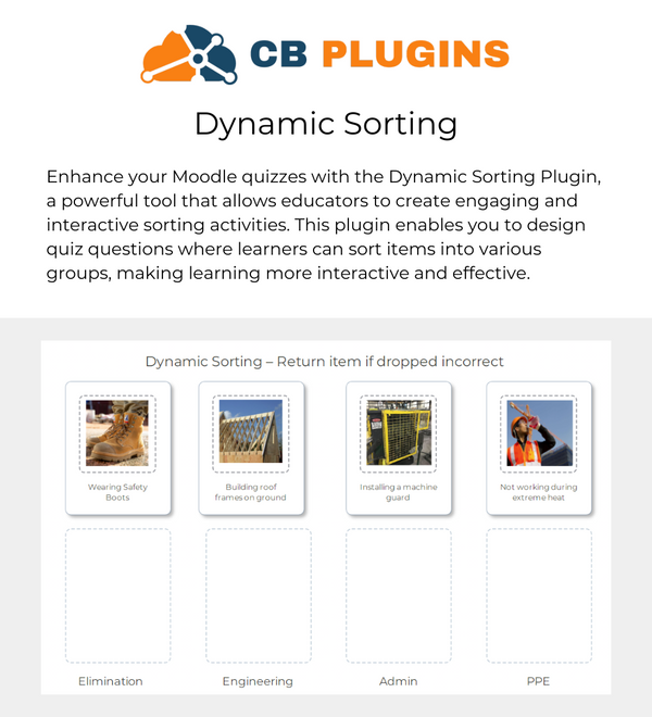 Dynamic Sorting - Moodle Quiz Question Type Plugin – CB Plugins