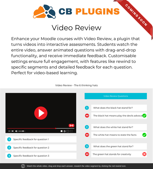Video Review - Moodle Content Activity Plugin – CB Plugins