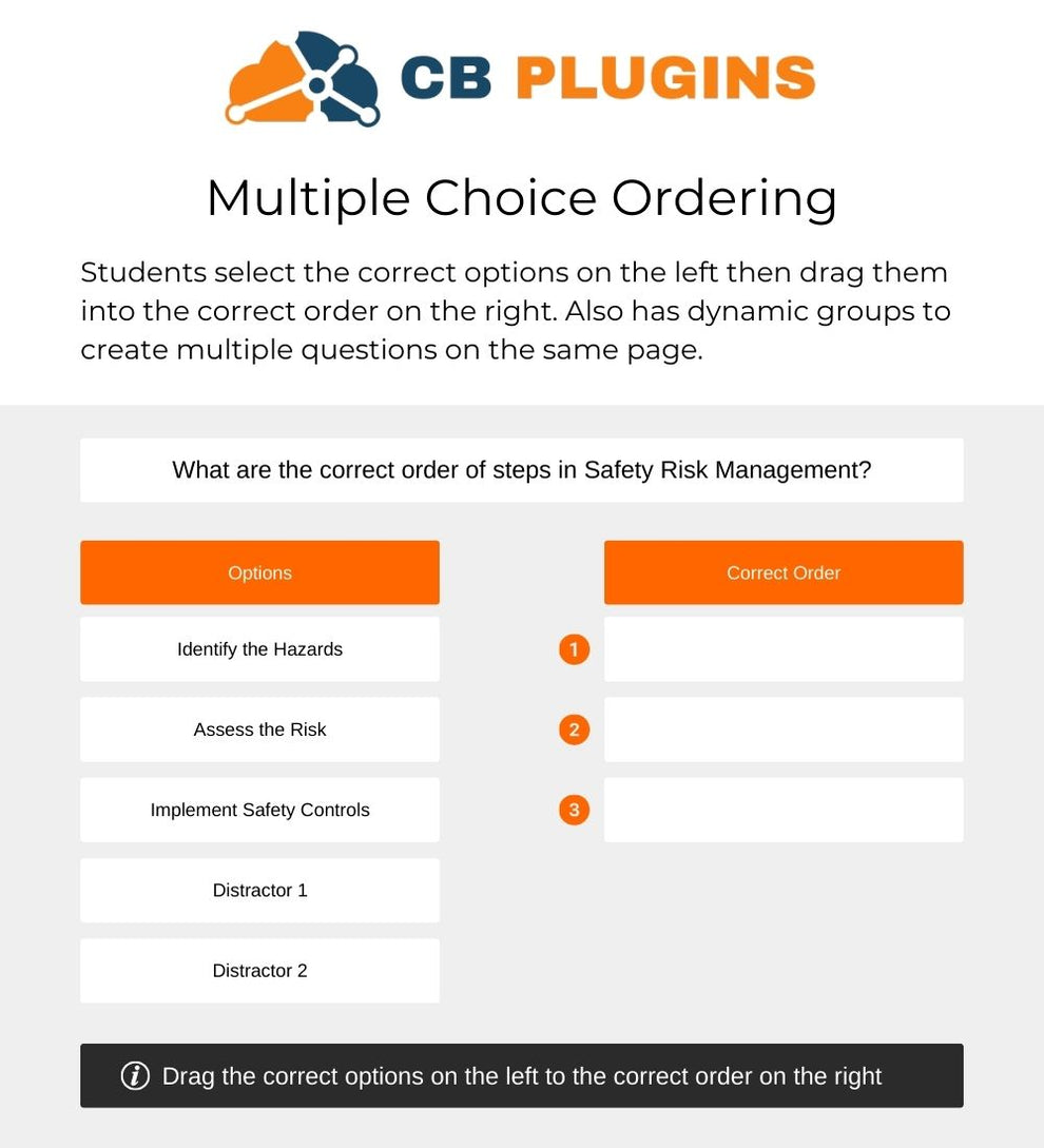 Multiple Choice Ordering - Moodle Quiz Question Type Plugin – CB Plugins